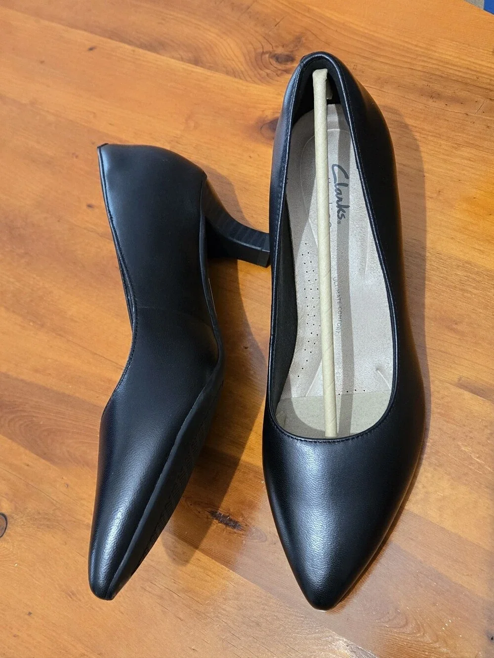 Clarks | Shoes | Clarks Collection Kepley Vine Black Pointed Toe Mid ...